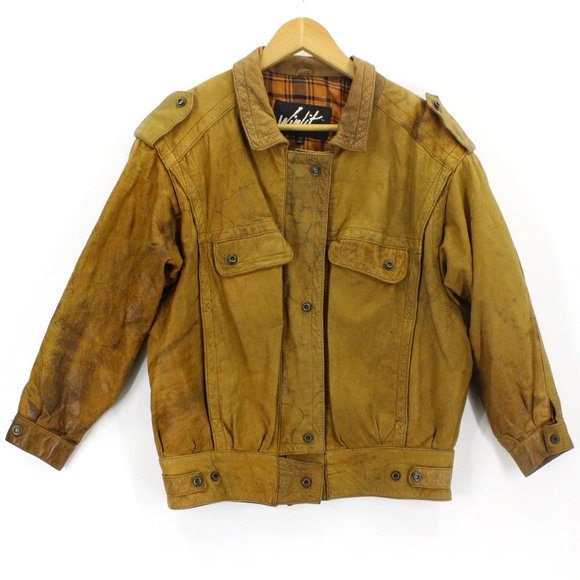 Winlit | Jackets & Coats | Vintage Winlit Unisex Retro Brown Leather ...